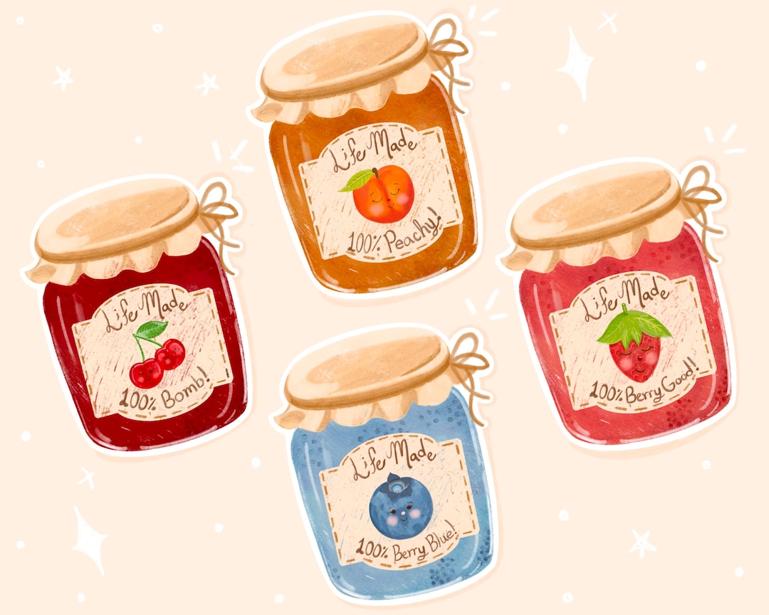Cottagecore Jam Stickers / Cute Stickers / Decorative Stickers - Etsy