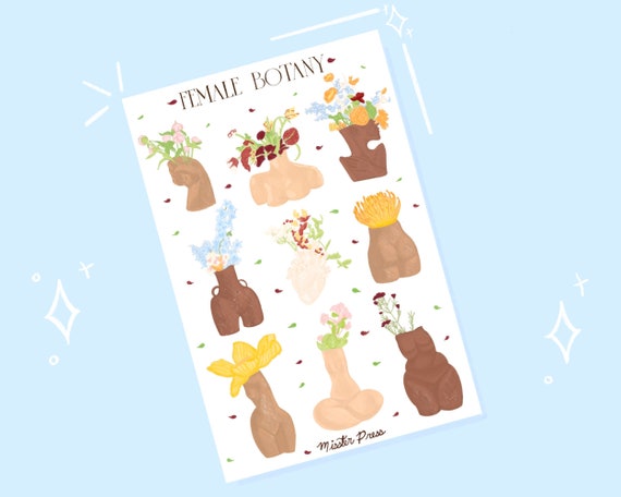 Female Botany Sticker Sheet Cute Sticker Sheet Bullet - Etsy