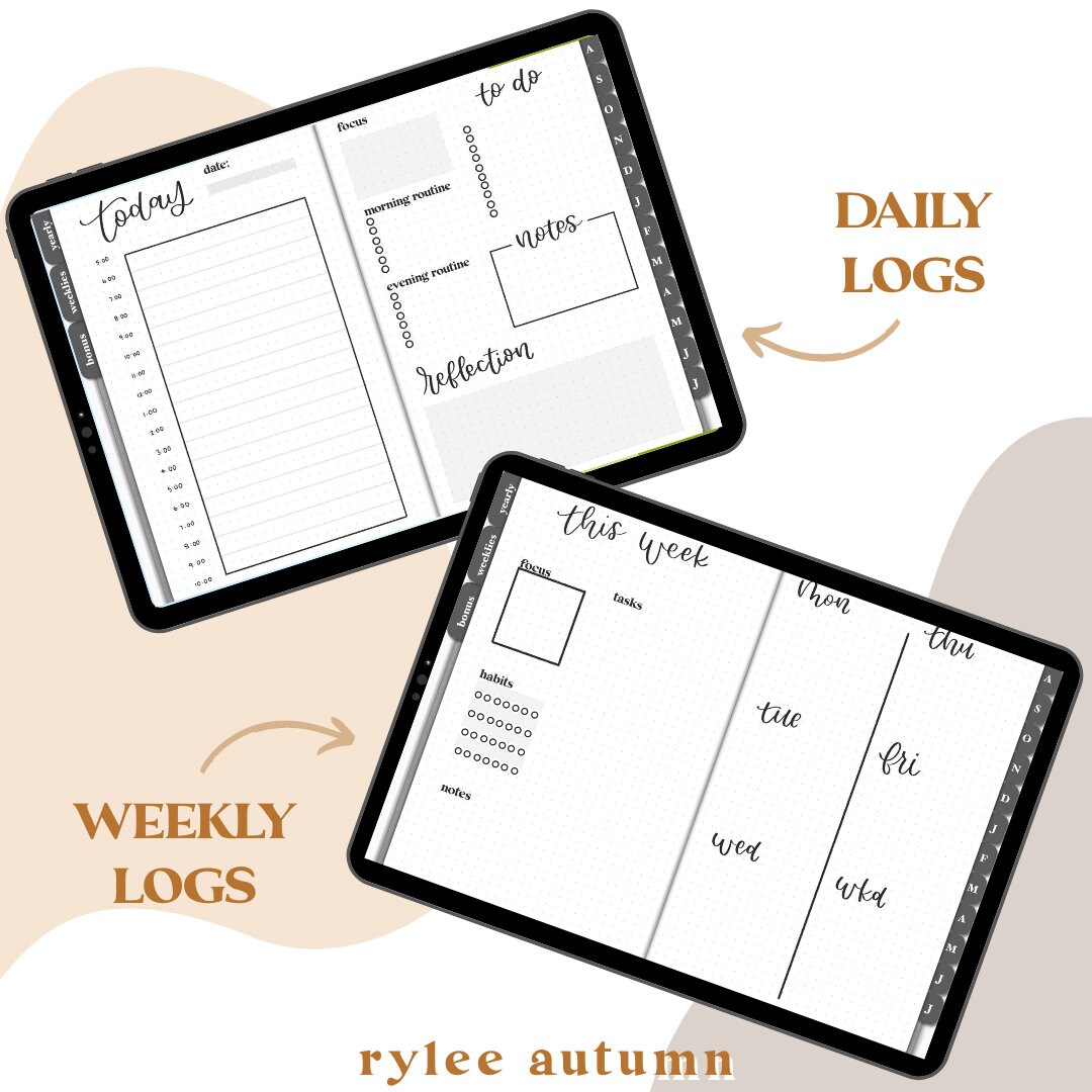 DIGITAL ACADEMIC PLANNER 2021-2022 Digital Bullet Journal - Etsy