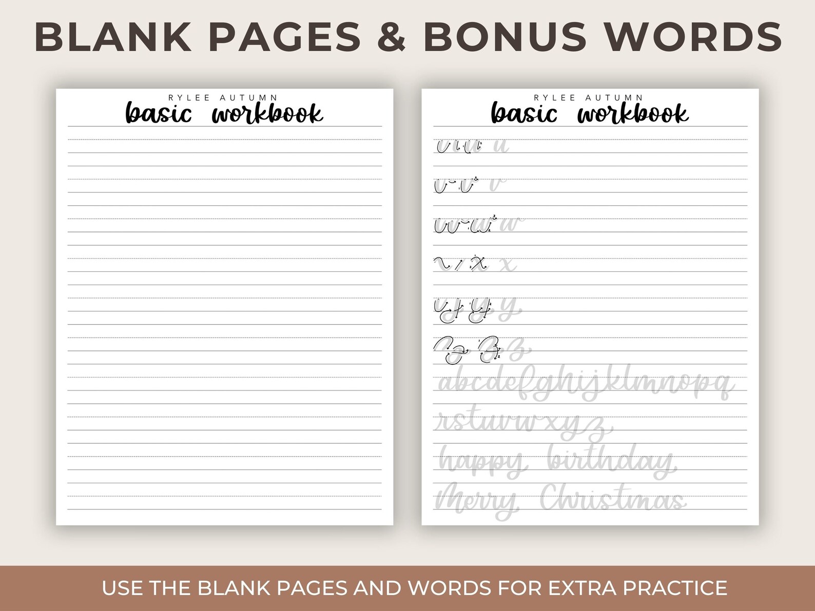 Basic Calligraphy Workbook | Comprehensive Calligraphy Practice Sheets ...