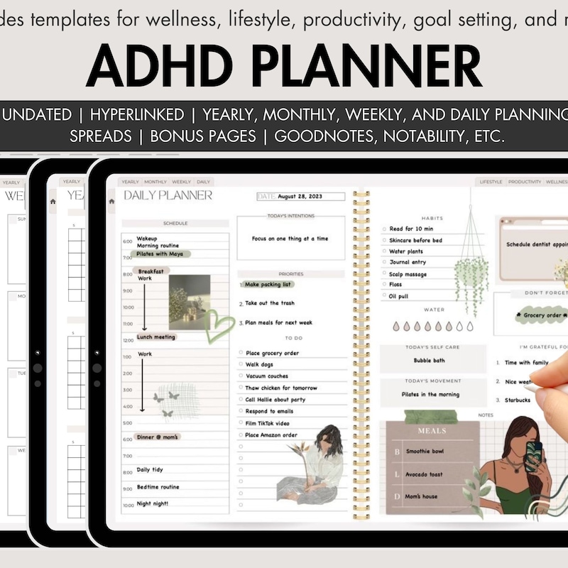 Adhd Digital Planner - Etsy Canada
