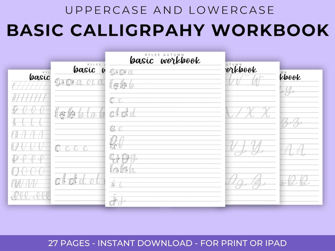 Basic Calligraphy Workbook | Comprehensive Calligraphy Practice Sheets ...