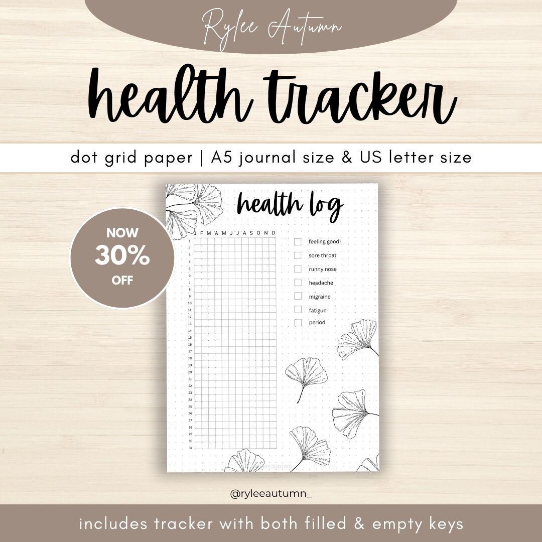 PRINTABLE HEALTH LOG | Bullet-journal Health Tracker Page, Printable ...