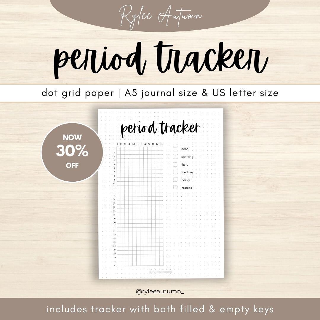 PRINTABLE PERIOD TRACKER | Bullet-journal Pages to Print, Yearly Period ...