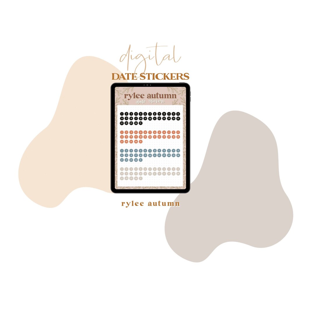 Digital Journal Date Stickers | Digital Sticker Sheet | Digital Planner ...