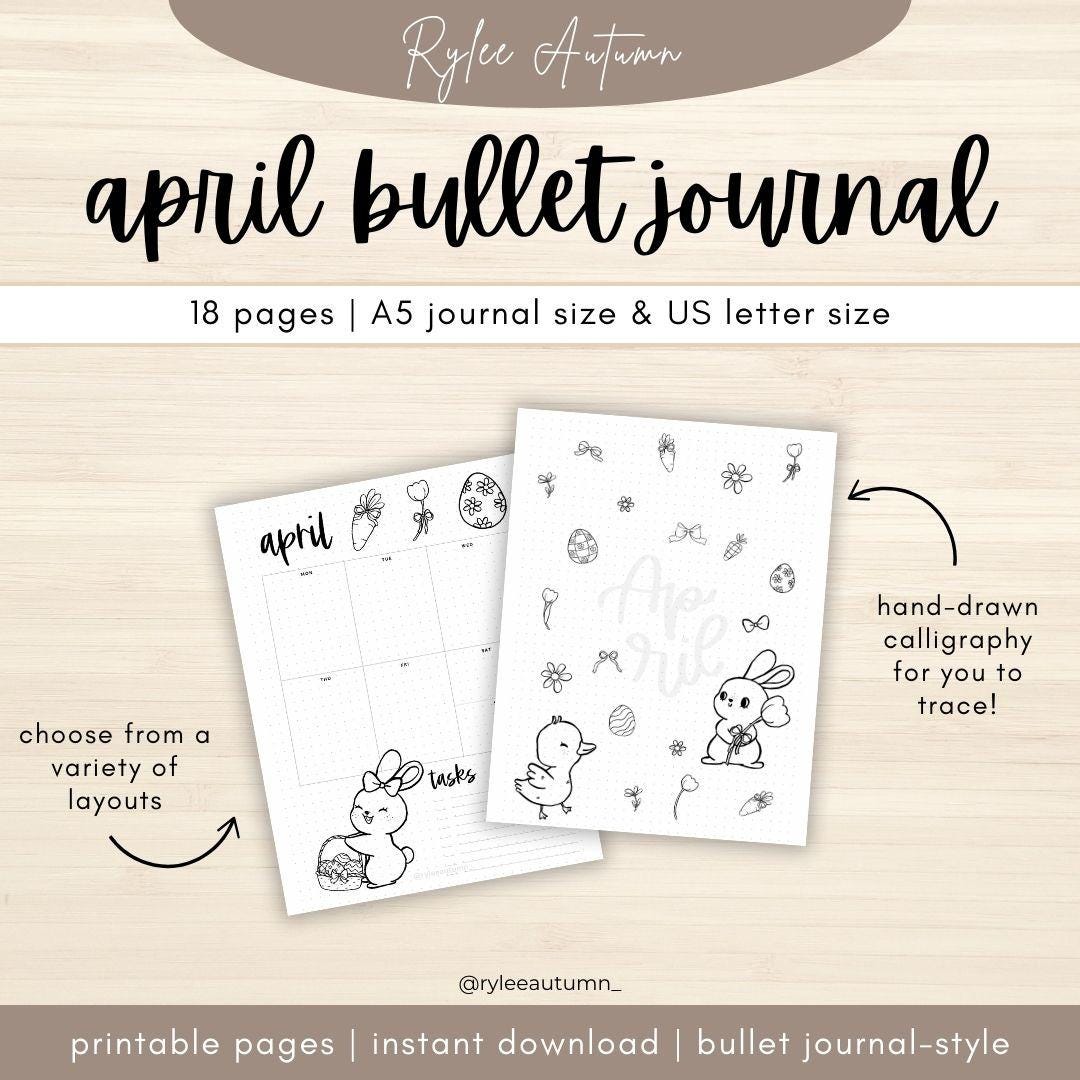 PRINTABLE BULLET-JOURNAL | April Easter Bullett Journal Planner Pages ...