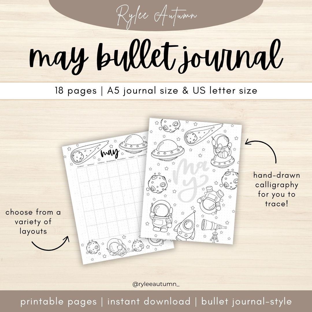 MAY 2025 PRINTABLE PLANNER | Printable Bullett Journal Pages, Bullet ...