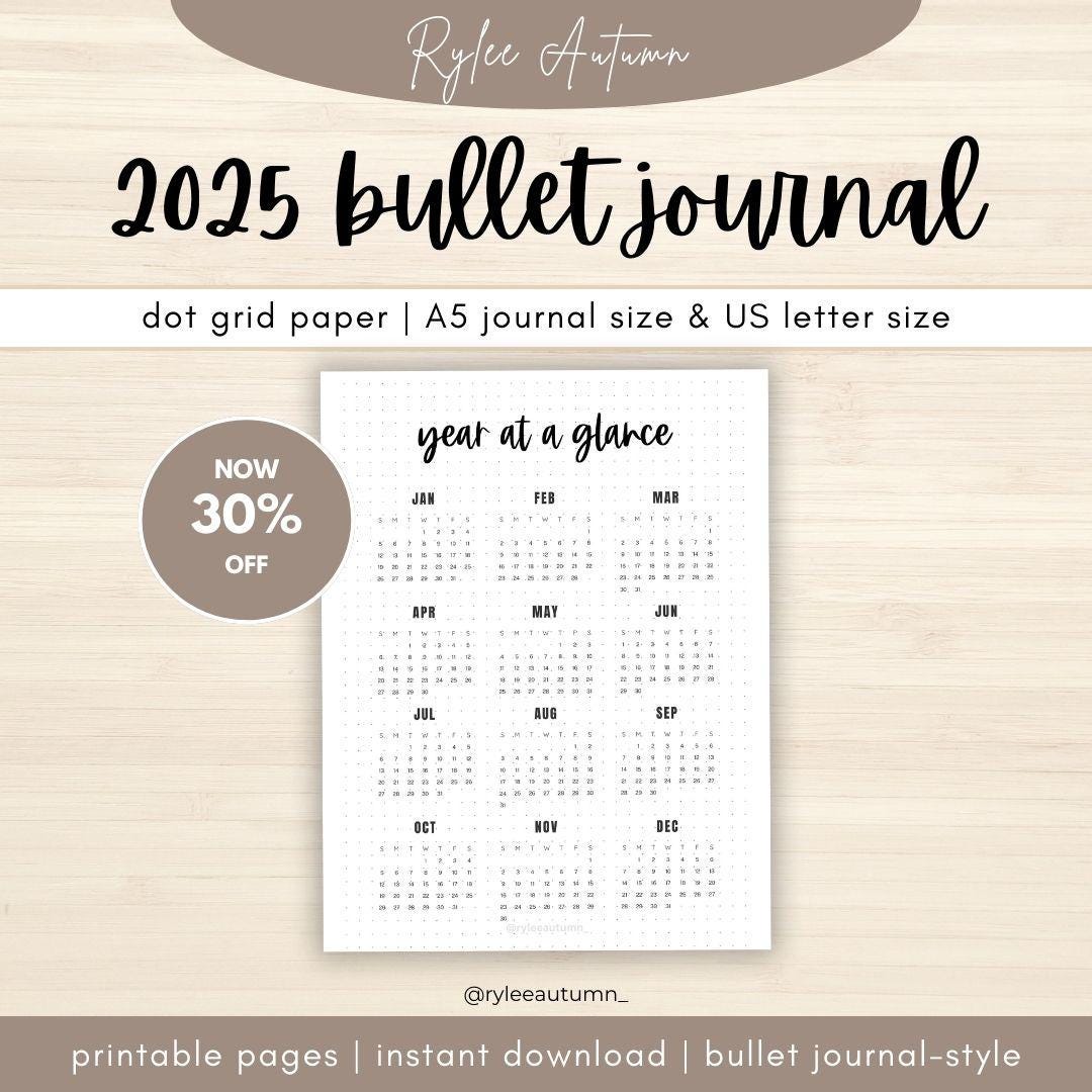 PRINTABLE 2025 PLANNER PAGES | Year at A Glance, Future Log to Print ...
