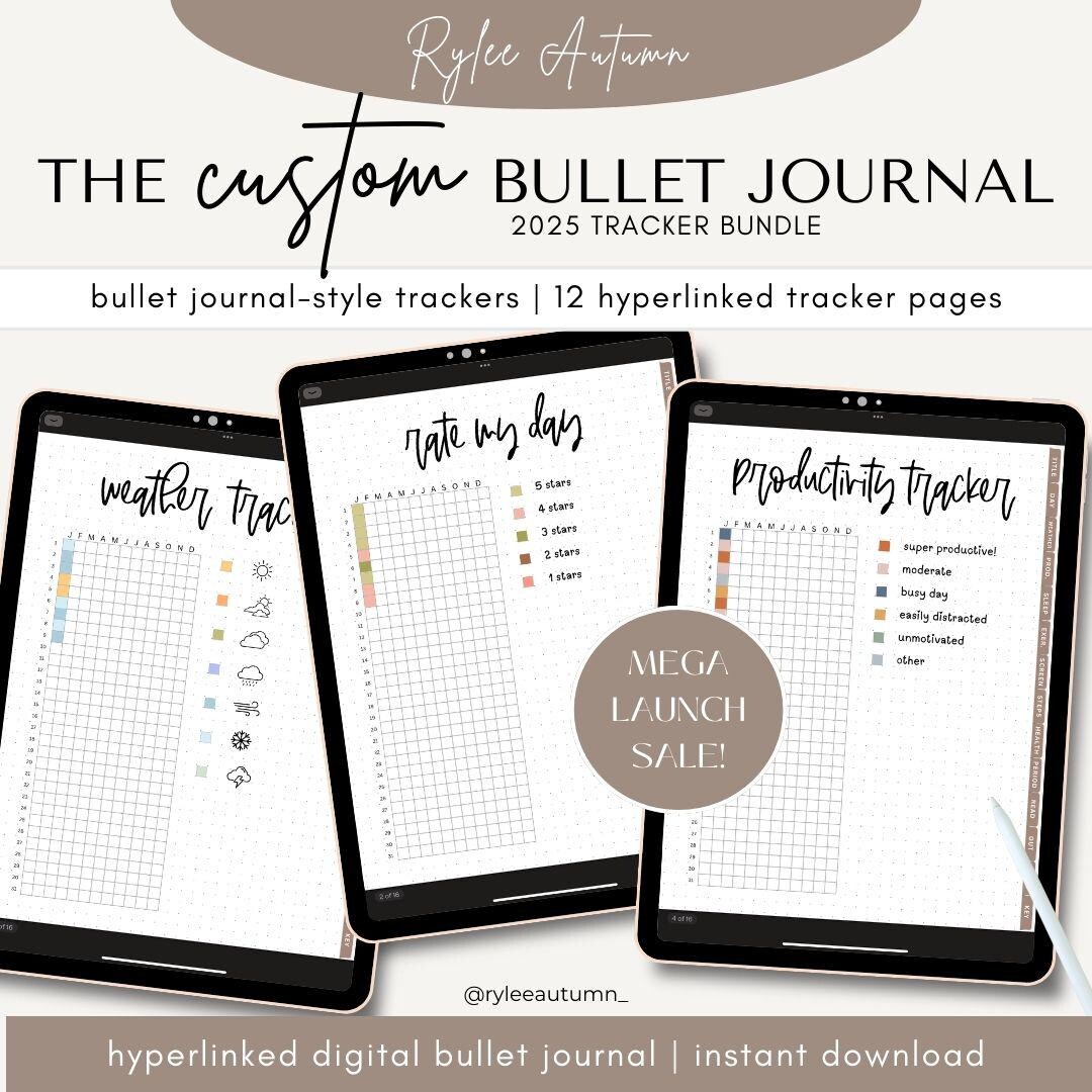 Digital Planner Tracker Templates | Digital Bullet-journal Habit ...
