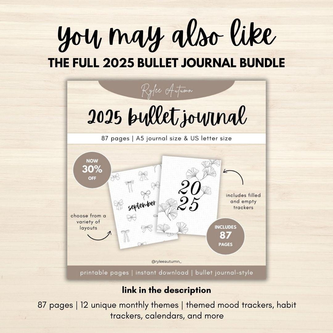 RATE MY DAY | Printable Year in Pixels Bullet-journal Planning Page ...
