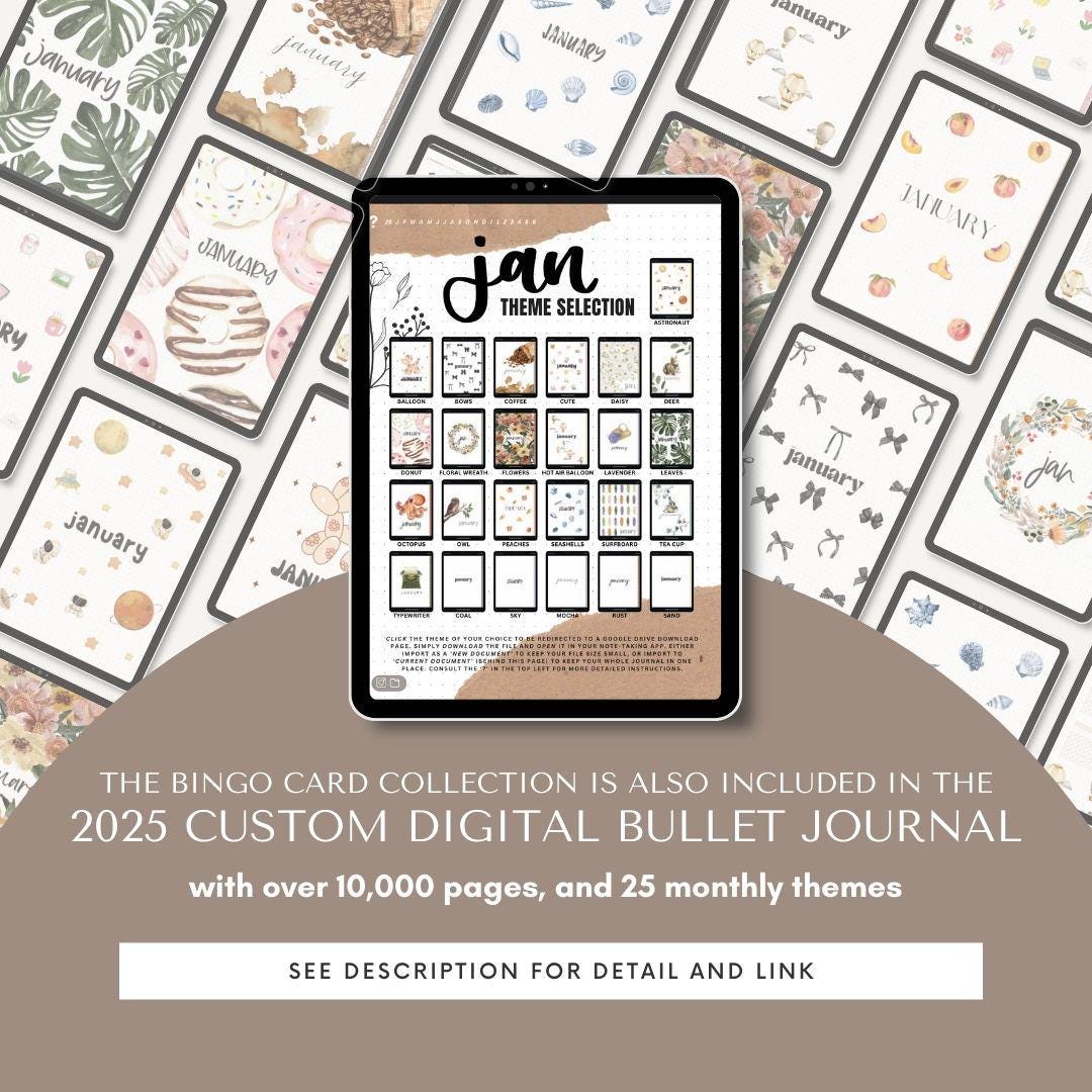 Vision Board Bingo Card Template | Goodnotes Vision Bingo Bundle ...