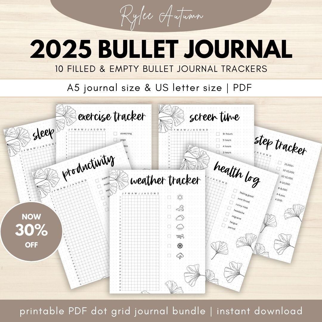 PRINTABLE PLANNER TRACKERS | Printable Bullet-journal Tracking Pages ...