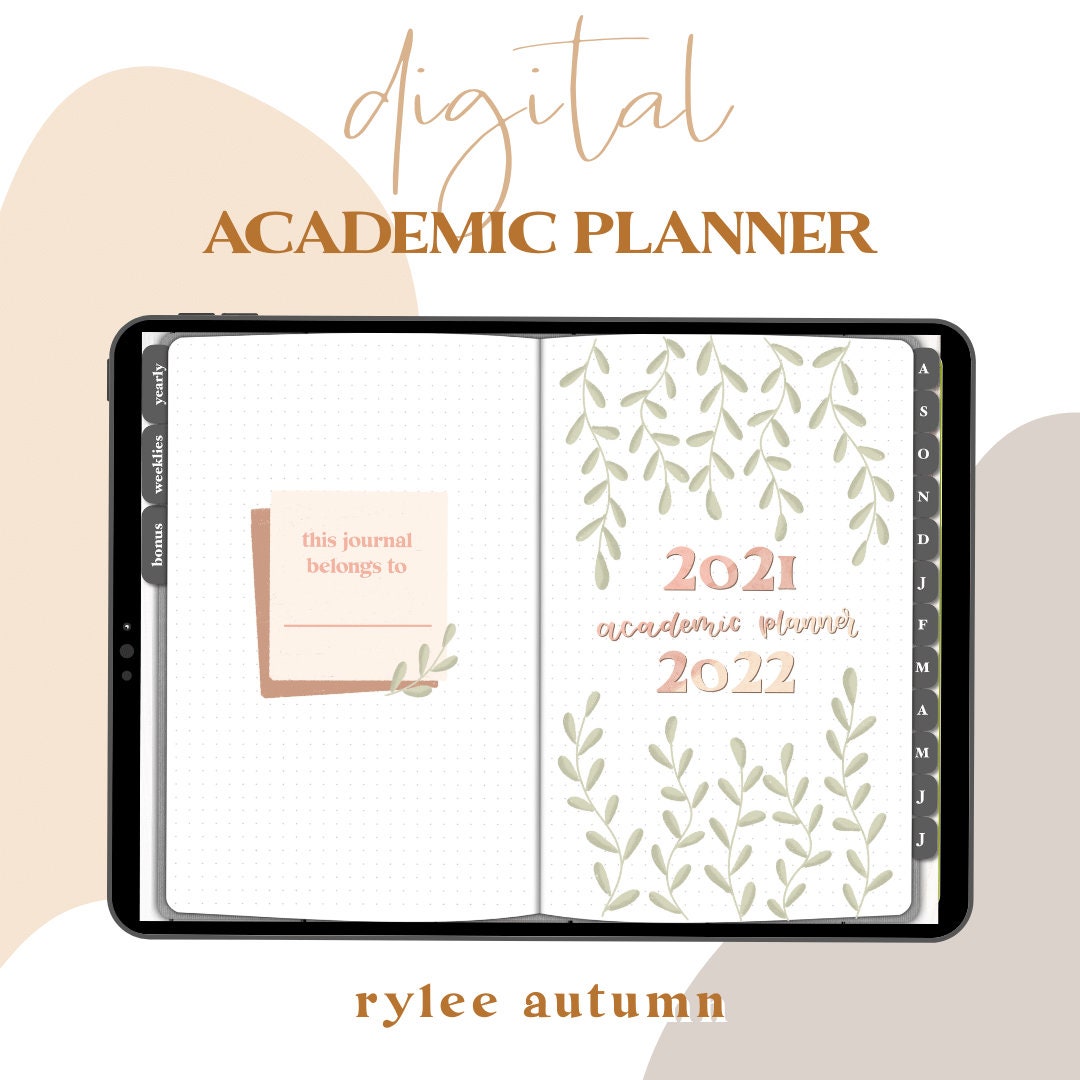 DIGITAL ACADEMIC PLANNER 2021-2022 Digital Bullet Journal - Etsy