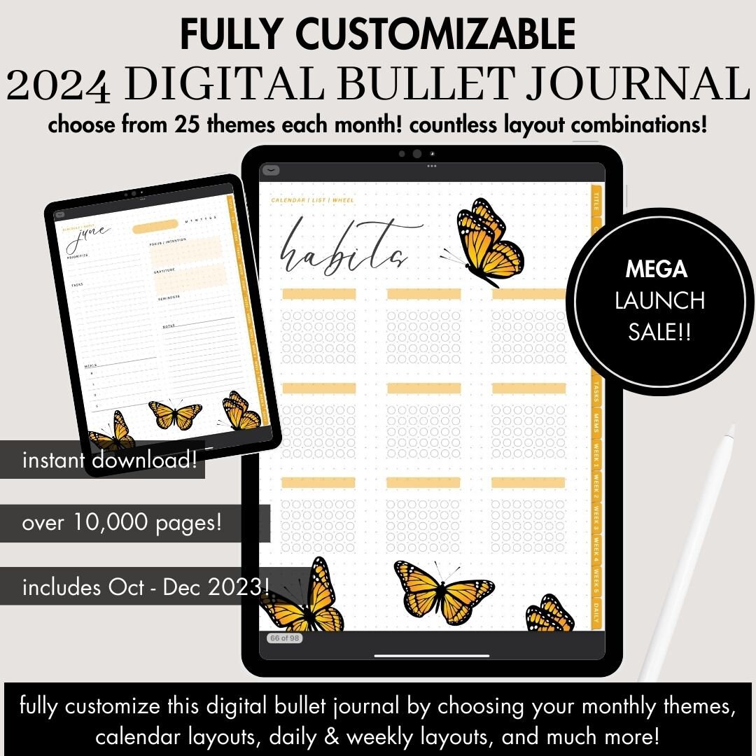 2024 Digital Bullet Dot Journal Custom Digital Journal, Best Digital ...