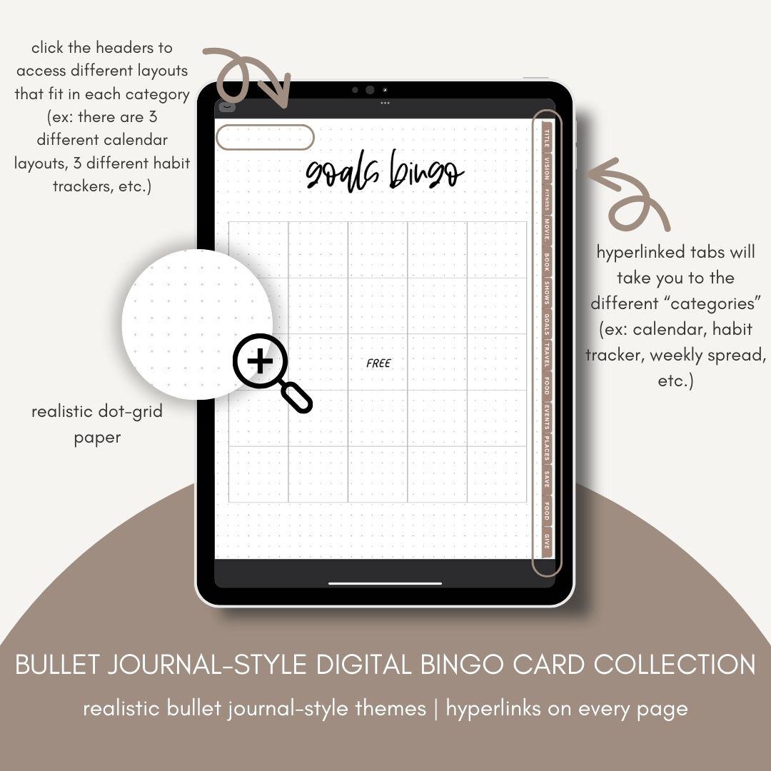 Vision Board Bingo Card Template | Goodnotes Vision Bingo Bundle ...