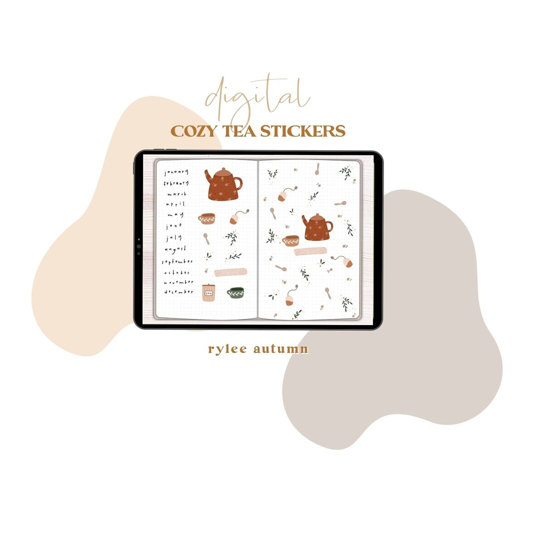Digital Planner Stickers | February Cozy Tea Digital Sticker Sheet ...