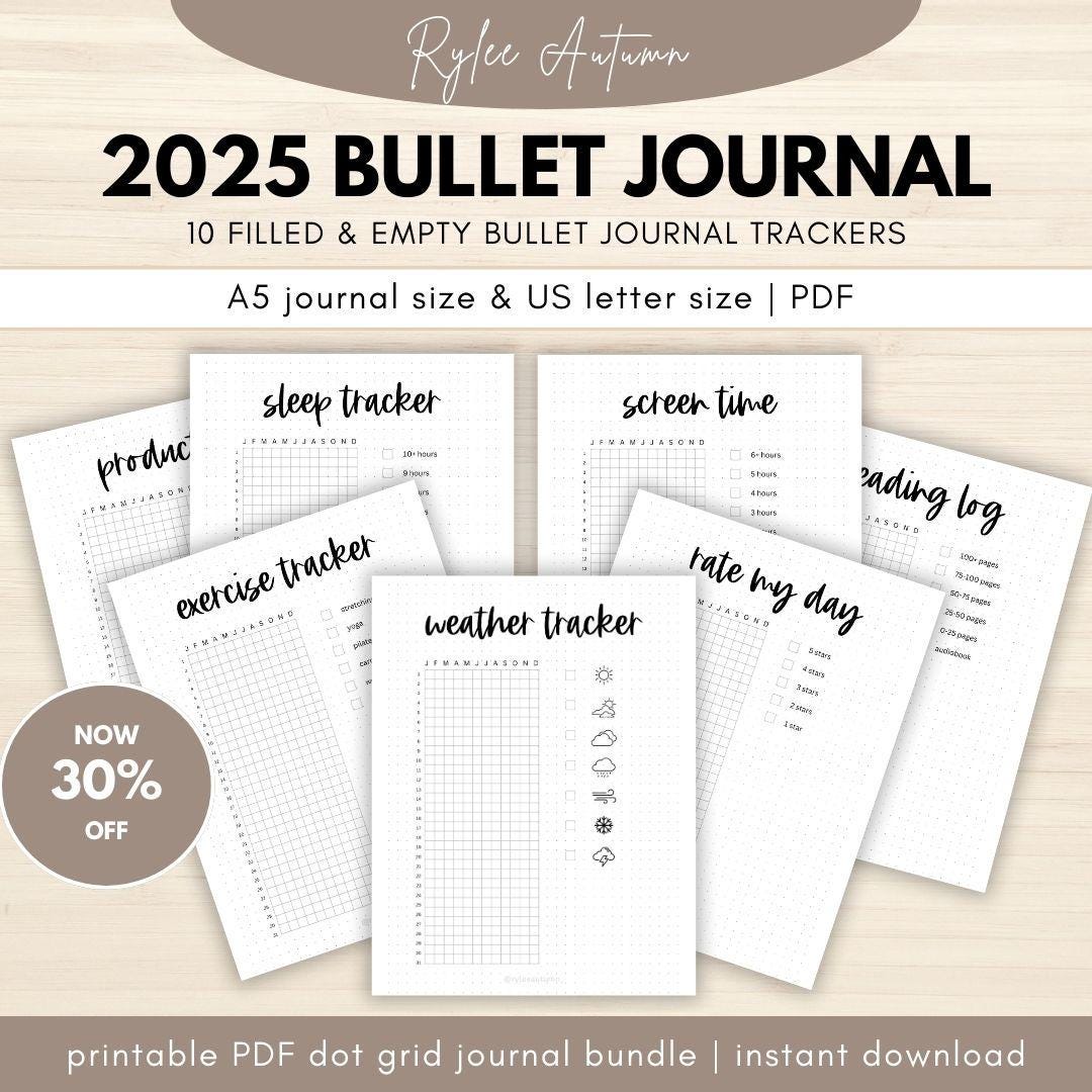 PRINTABLE PLANNER TRACKERS | Weather Tracker, Period Tracker, Bullett ...