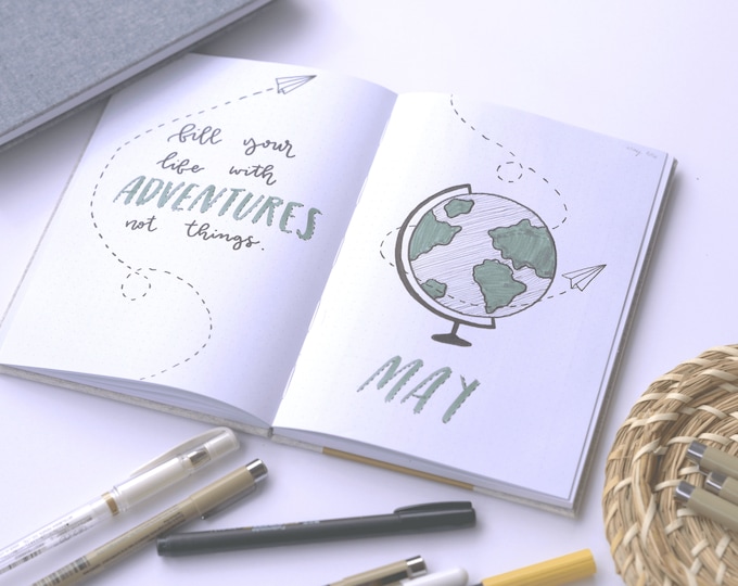 Hand-drawn Custom Dot Grid Bujo *full Doodle* | Custom BUJO | Hand-made ...