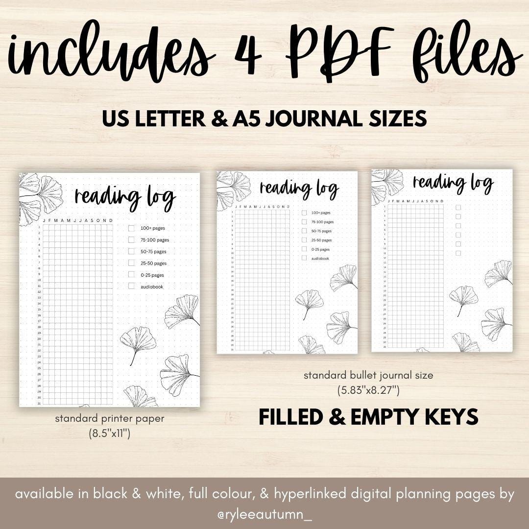 READING LOG PRINTABLE | Printable Bullet-journal Trackers, Reading ...