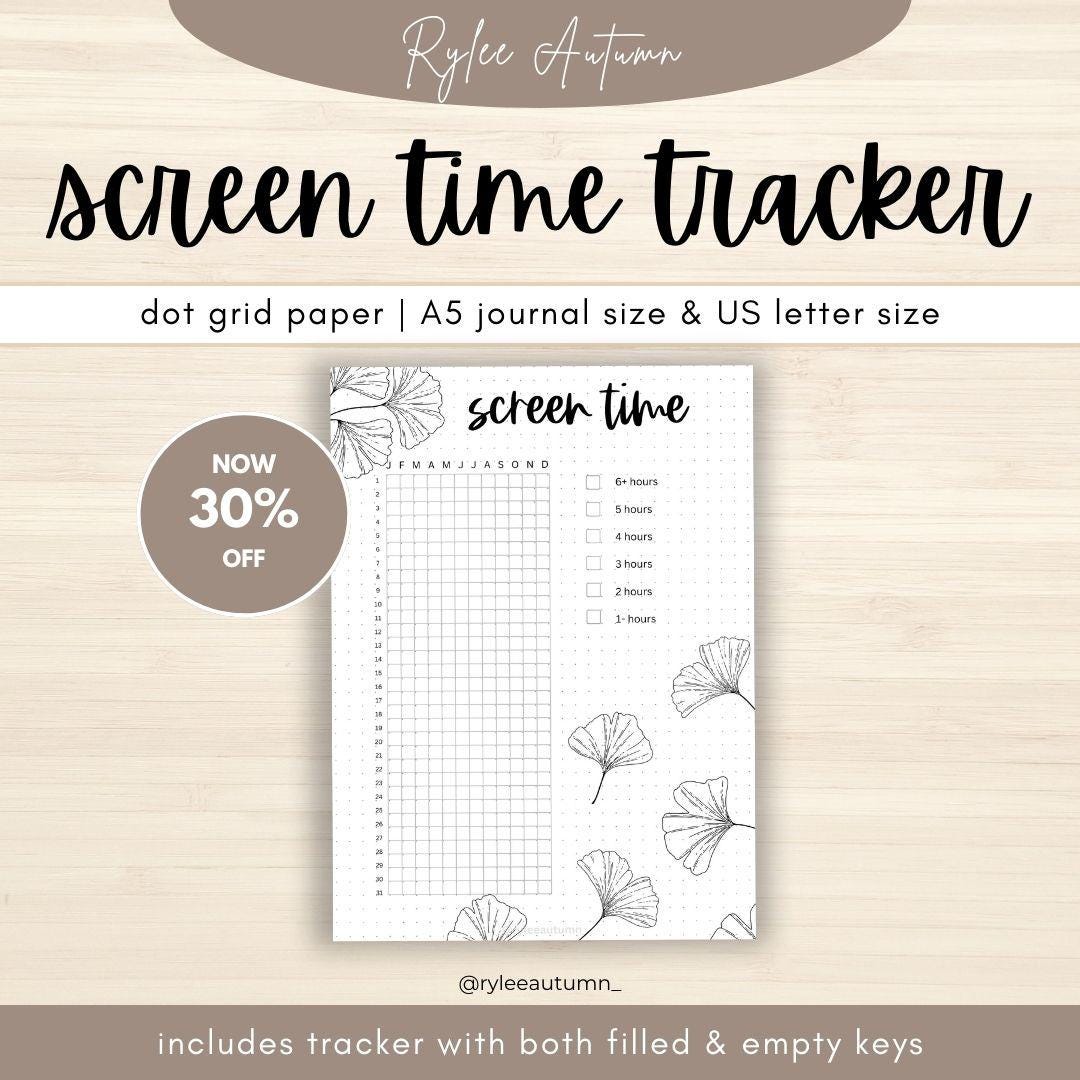 SCREEN TIME TRACKER | Printable Screen Time Bullet-journal Tracking ...