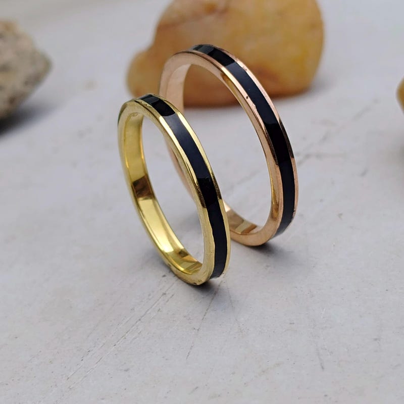Enamel Band Ring - Etsy