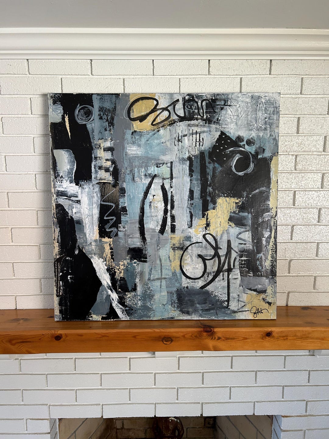 30x30 Original Abstract Painting - Bold Modern Wall Art for ...