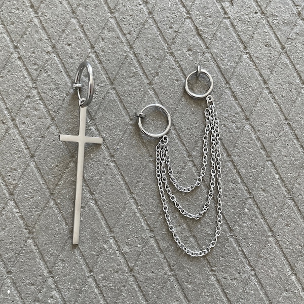 Chain Clip on Earrings - Etsy