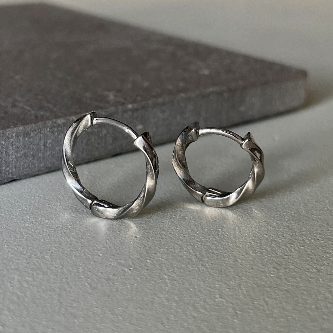Sleek Titanium Twist Hoops - Durability and Lightweight Unisex Hoop ...
