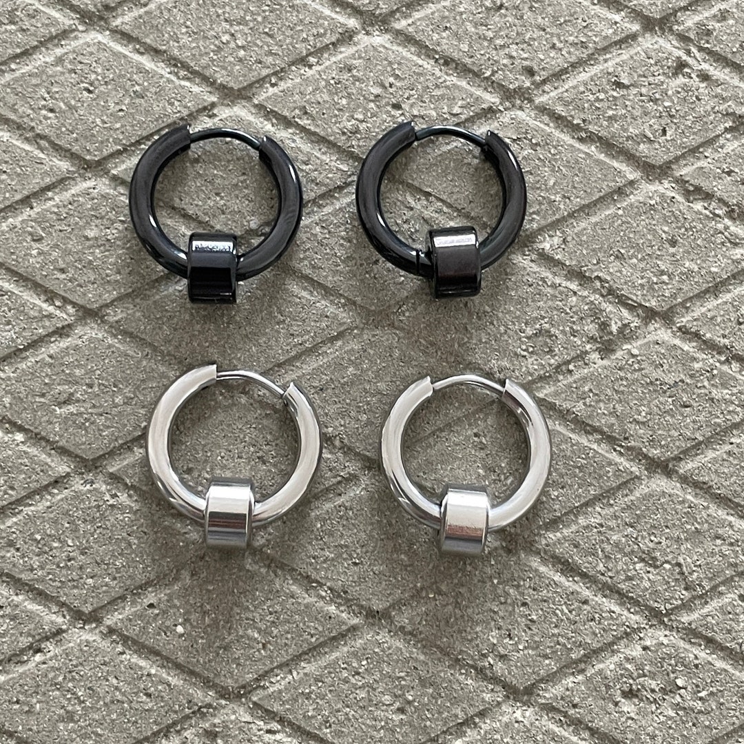 Mens Cobeads Hoop Earrings-aesthetic Hoops-simple Small Hoops-large ...