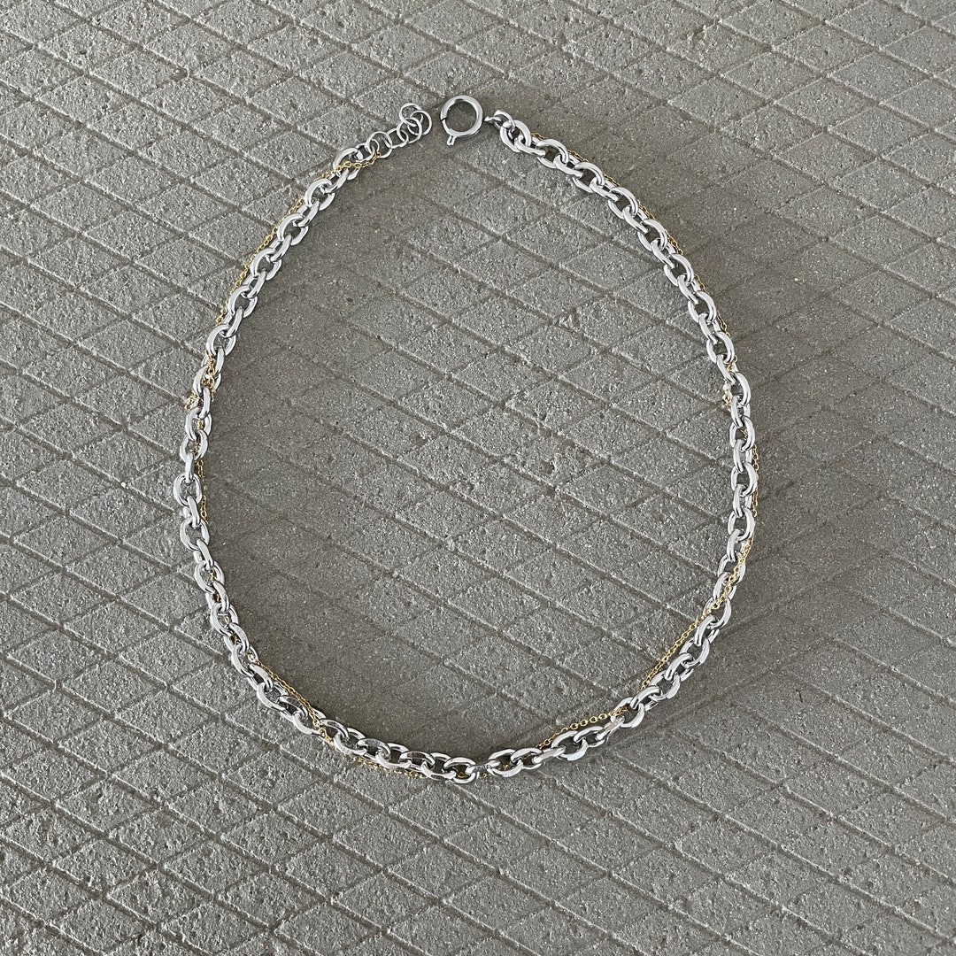 Two Tone Chain Necklace - Unique Stainless Steel Jewelry for Men and ...