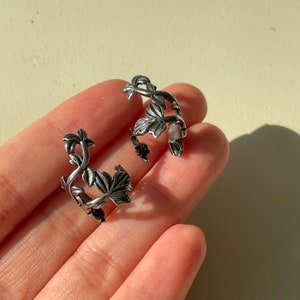Titanium Leaf Ear Cuffs - Nature Jewelry Cuff Earrings for Her - Women ...