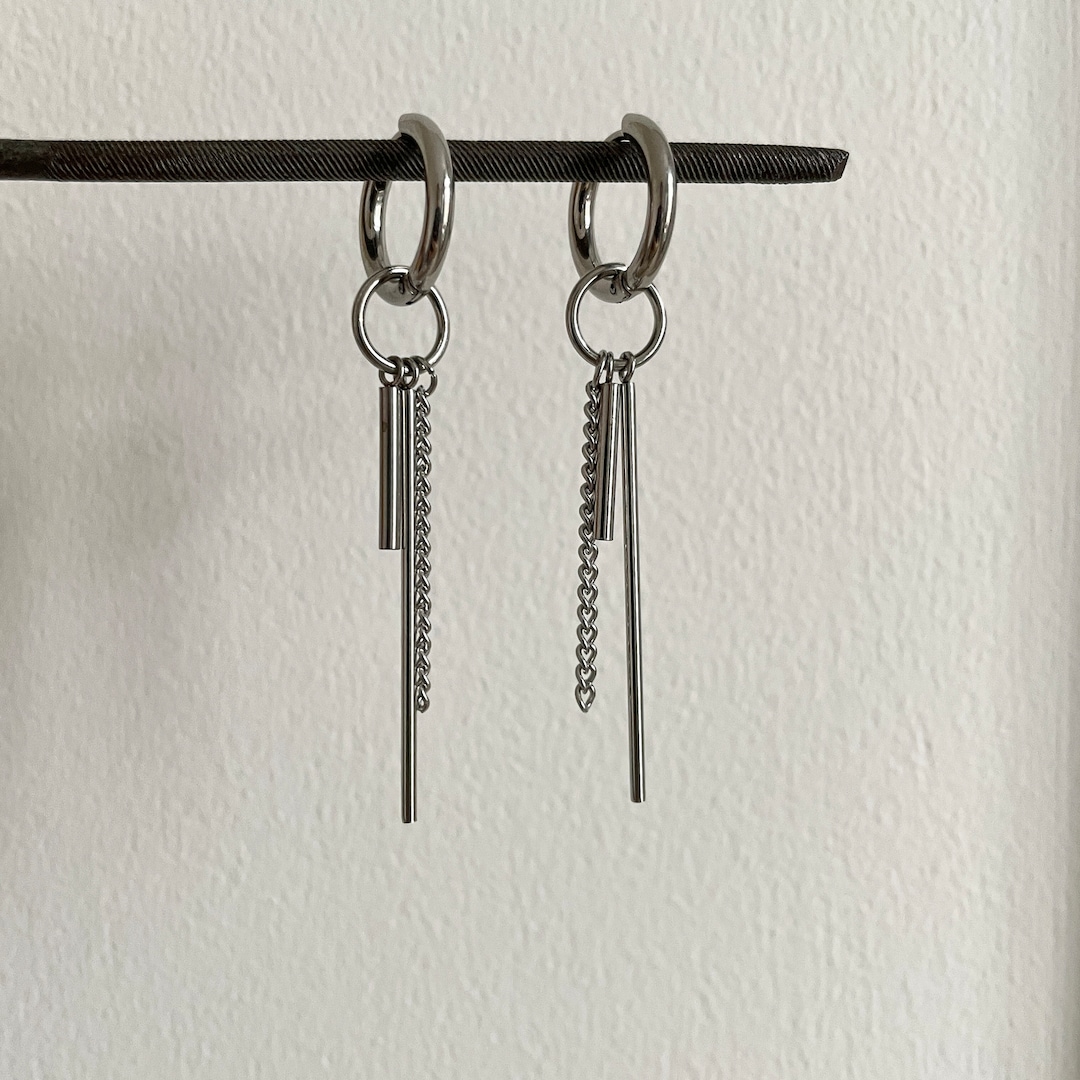 Multiple Bar Hoop Earrings BTS Style Earrings Dangling Bars Earrings ...