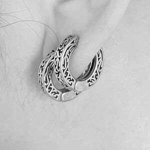 Stainless Steel Celtic Hoop Earrings for Men - Versatile Viking Jewelry ...