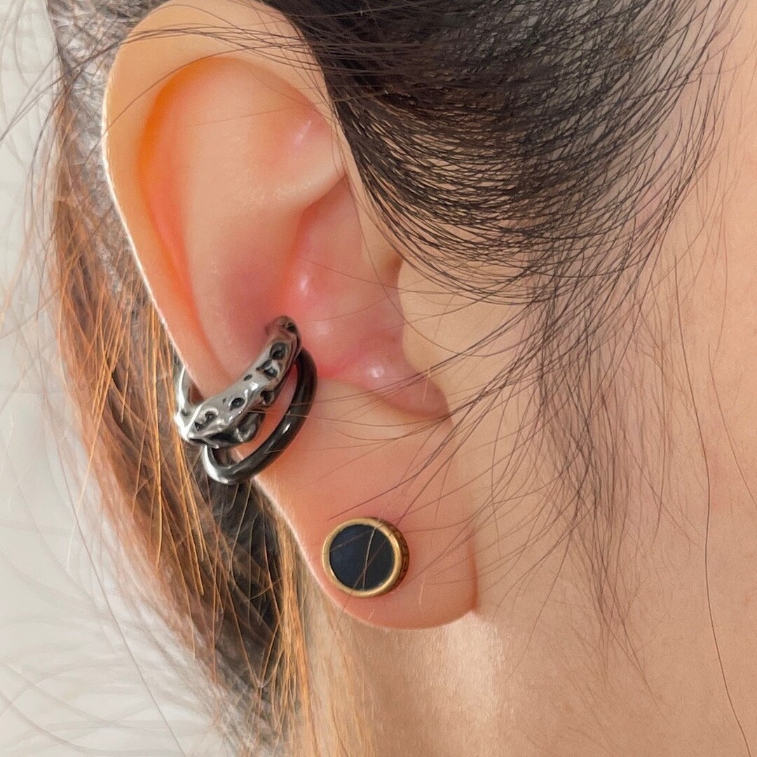 Hammered Ear Cuffs Statement Gothic Jewelry Unisex Edgy Ear Cuff ...