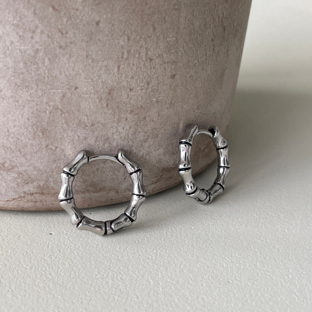 Bone Hoop Earrings Vintage Tribal Bone Hoops for Men Gothic Earrings ...