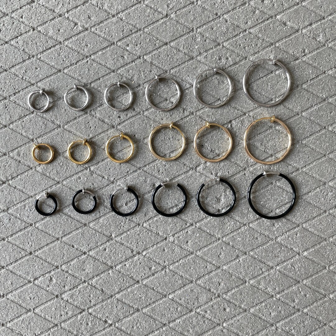 2mm Clip on Hoop Earrings: Silver, Gold, Black, Non Pierced - Etsy