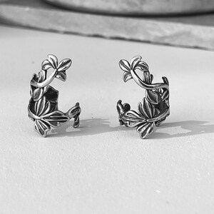 Titanium Leaf Ear Cuffs: Vintage Nature Jewelry - Women Cuff Earrings ...