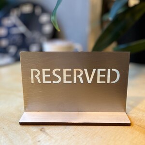 Reserved Stand, Cafe Table Sign, Restaurant Reservation, Silver ...