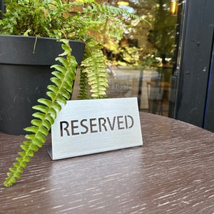 Steel Reserved Seating Sign for Table Top, Reserved Sign Template ...