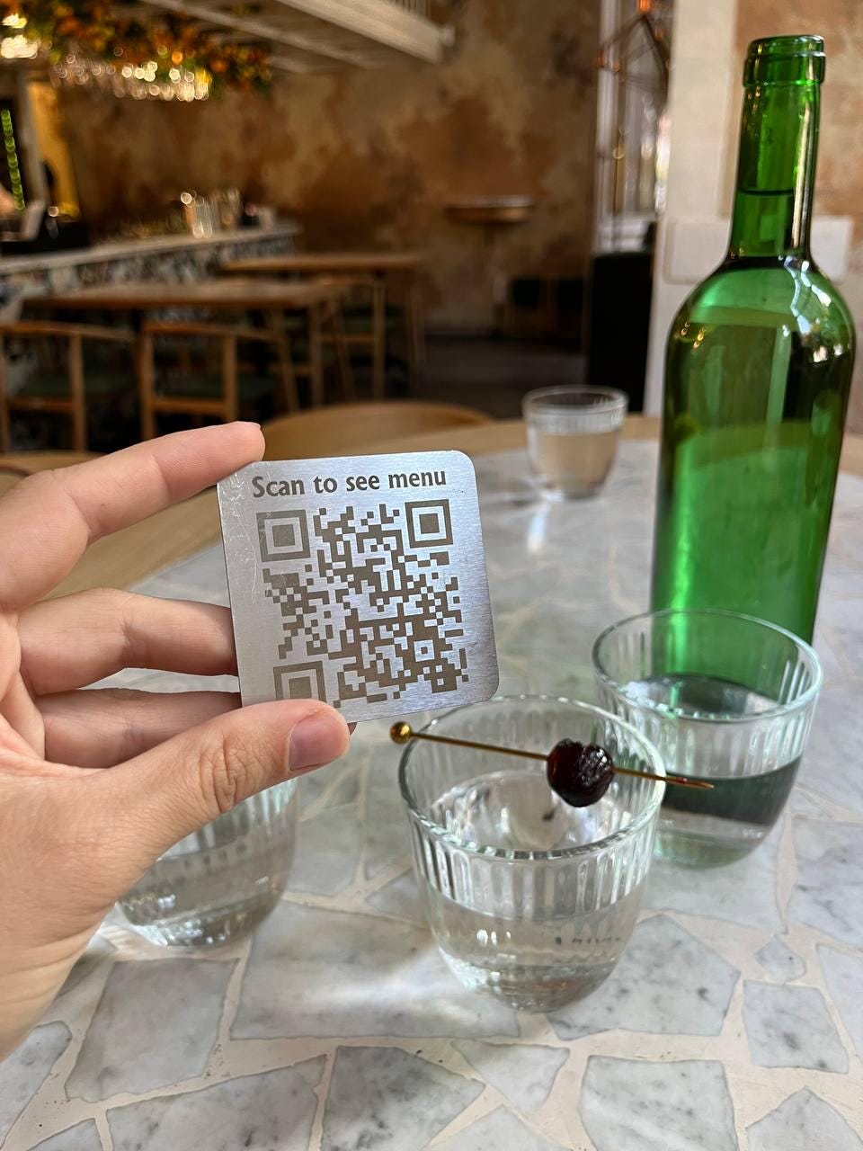 Metal QR Code for Bar Menu, QR Business Card, Stainless Steel Qr Sign ...