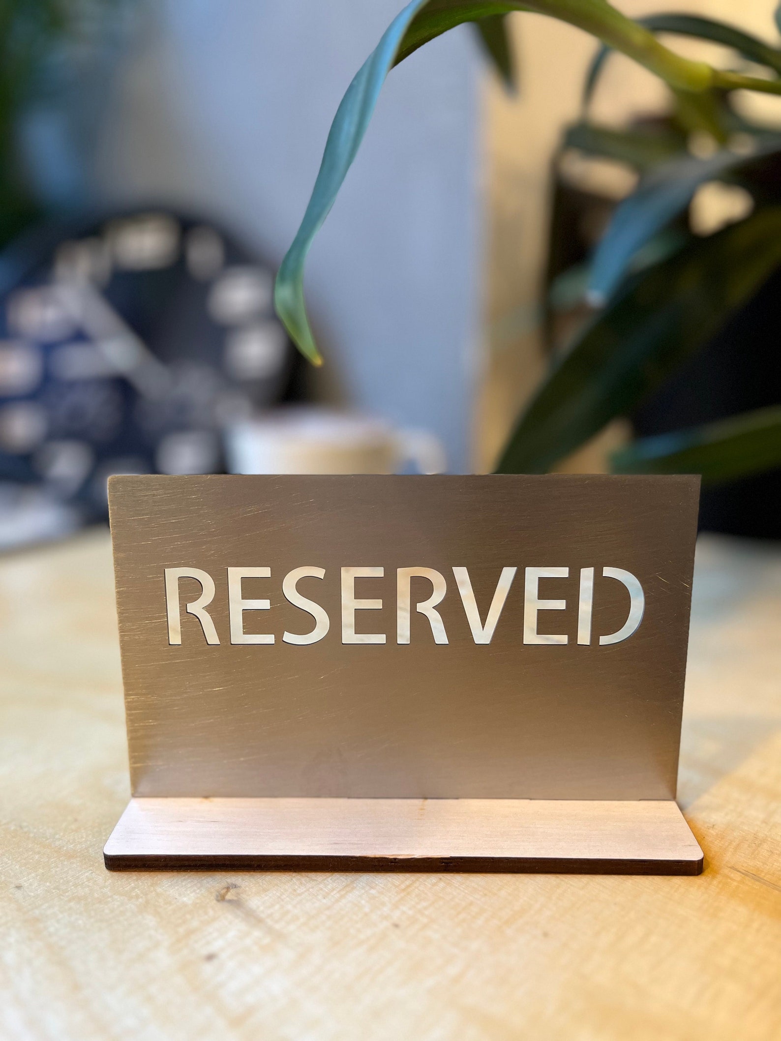 Reserved Stand, Cafe Table Sign, Restaurant Reservation, Silver ...