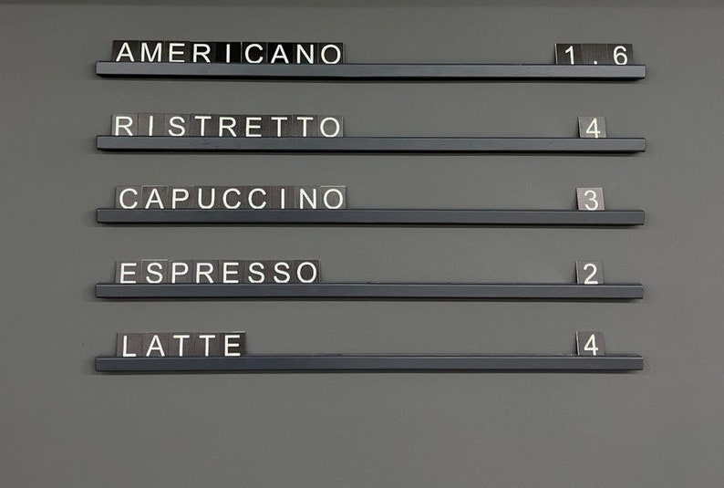 Letter Board Wall Menu Changeable Black PVC Letter Board Message Board ...