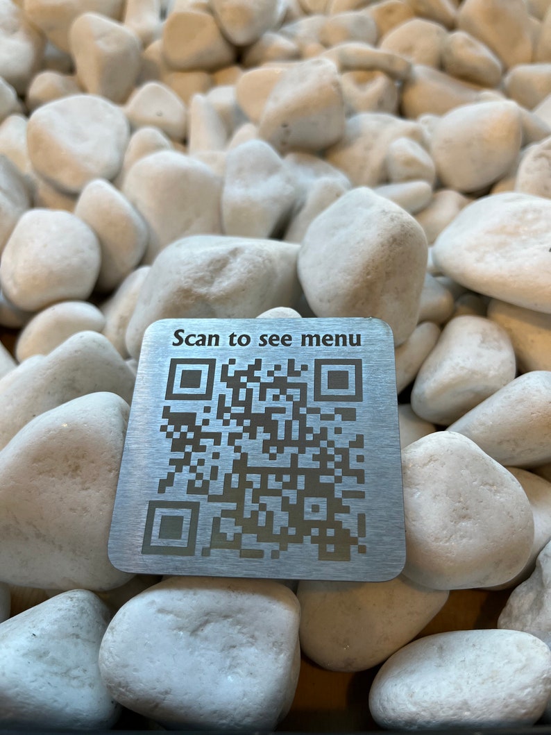 Stainless Steel QR Code Sign: Bar Menu, Scan to Pay - Etsy
