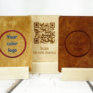 Wooden Menu Holder, QR Code Scan to See Menu of Wood, Restaurant Menu ...