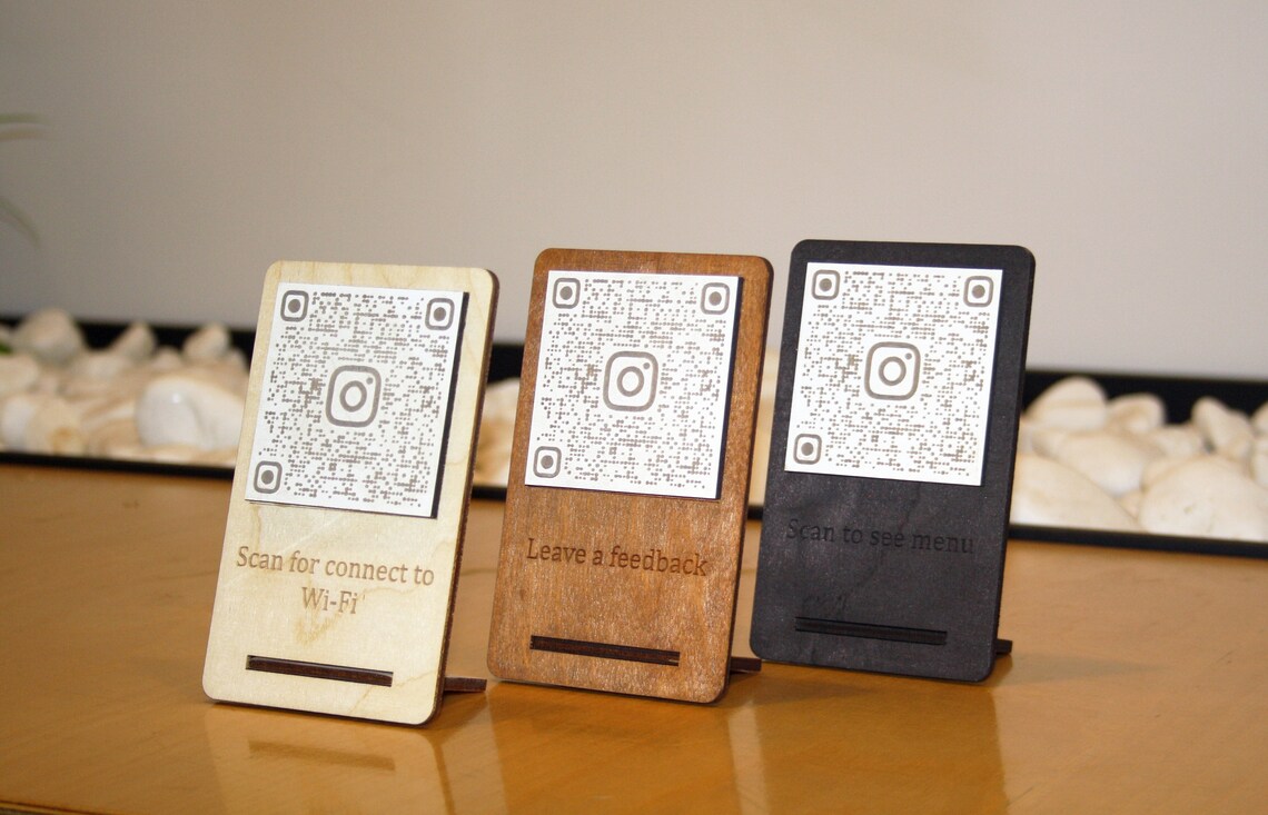Wood Qr Sign Leave Feedback, Review QR Code for Business, Shops, Care ...
