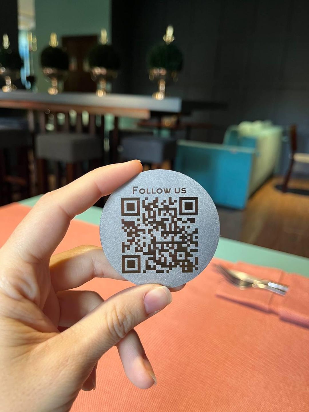 Stainless Steel QR Code Sign: Bar Menu, Scan to Pay - Etsy
