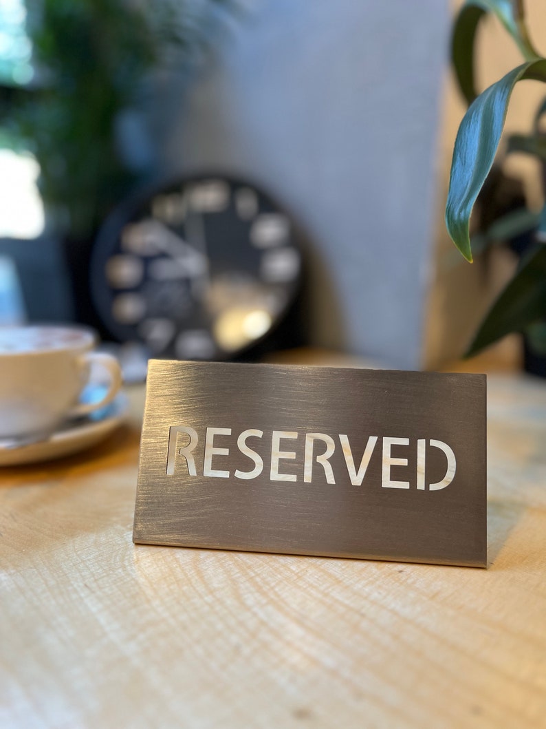 Steel Reserved Seating Sign for Table Top, Reserved Sign Template ...