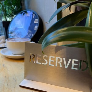 Reserved Stand, Cafe Table Sign, Restaurant Reservation, Silver ...