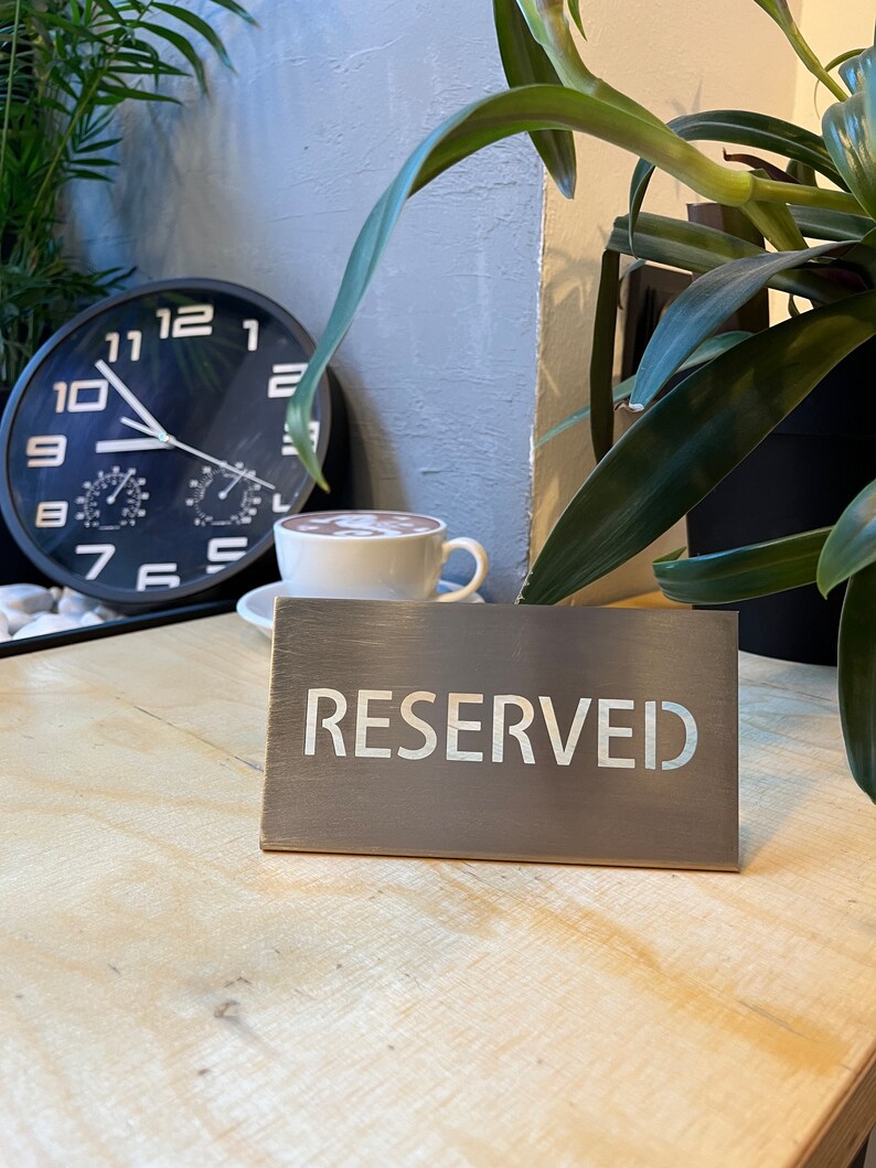 Steel Reserved Seating Sign for Table Top, Reserved Sign Template ...