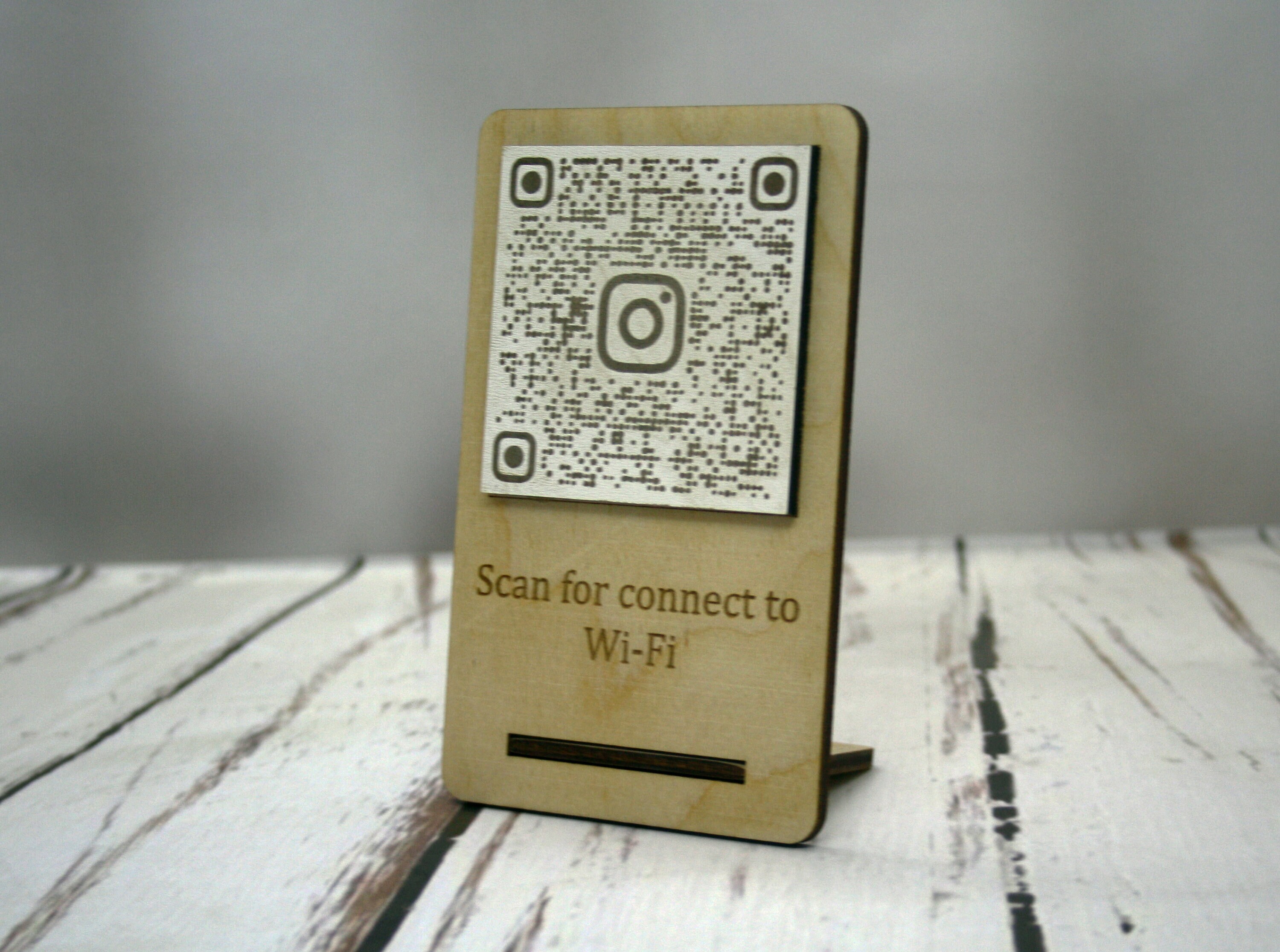 Plywood Wifi QR Code Sign: Scan to Connect - Etsy